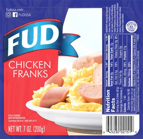 Amazon.com: Fud Chicken Franks, 7 oz : Grocery & Gourmet Food