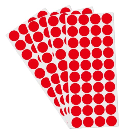 True-Ally 2400 Piece Red Color 12mm (0.5 Inch) Round Dot Sticker Self ...