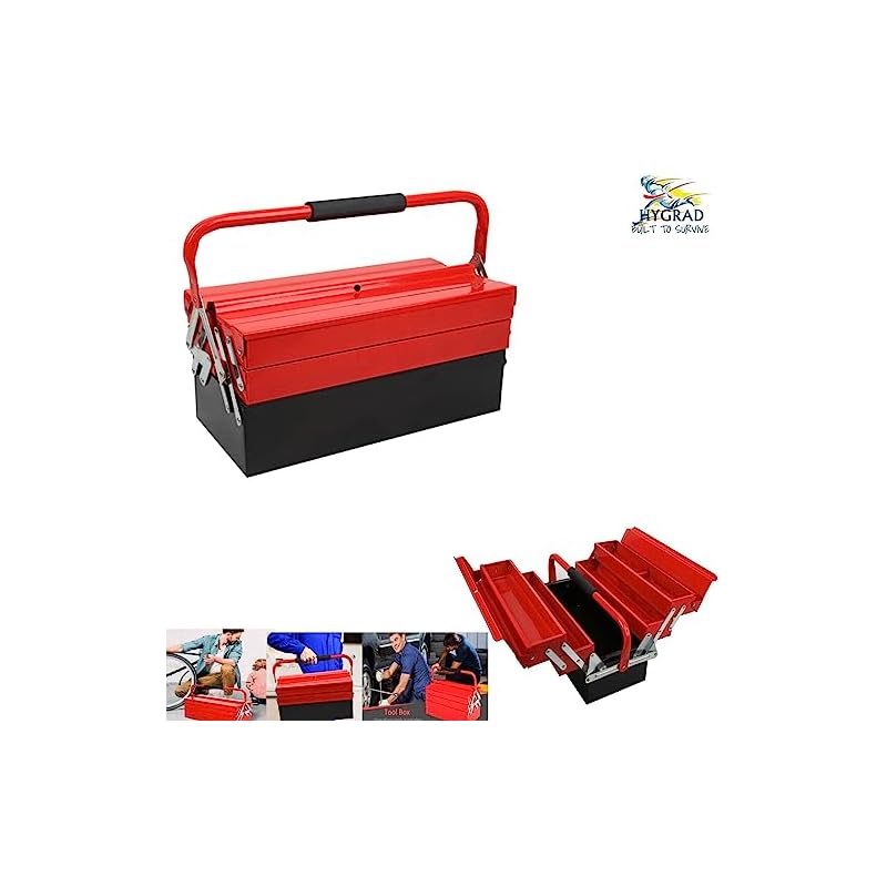 HYGRAD BUILT TO SURVIVE Large Metal Tool Box Heavy Duty Cantilever Tool ...