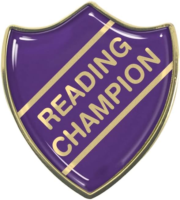 Reading Champion Gel Resin Purple School Shield Badge : Amazon.co.uk ...