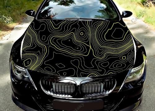 Amazon.com - Customizable Topographic Car Hood Vinyl Decal Wrap Sticker ...
