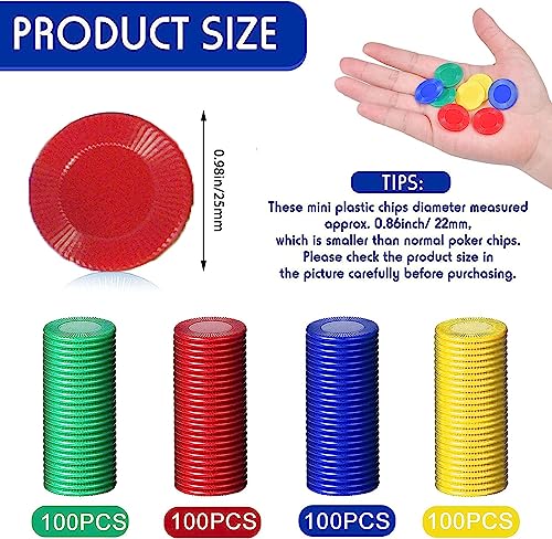 Runup 400PCS Counting Chips, 4 Colours Plastic Tokens Coins, Bulk ...