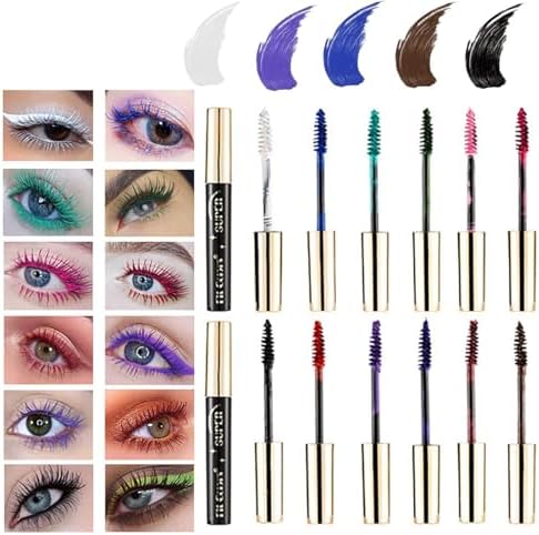 Amazon.com : Colored Mascara Sets, 6 Colors Waterproof Colorful Mascara ...