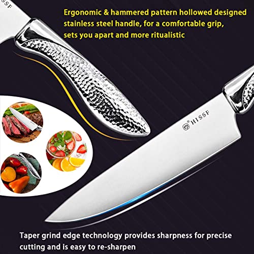Knife set, HISSF Knife Set for Kitchen with Block, 14 Piece Kitchen ...
