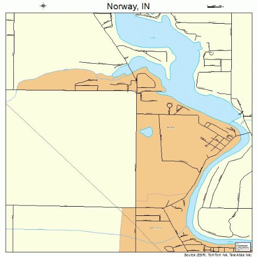 Amazon.com: Large Street & Road Map of Norway, Indiana IN - Printed ...