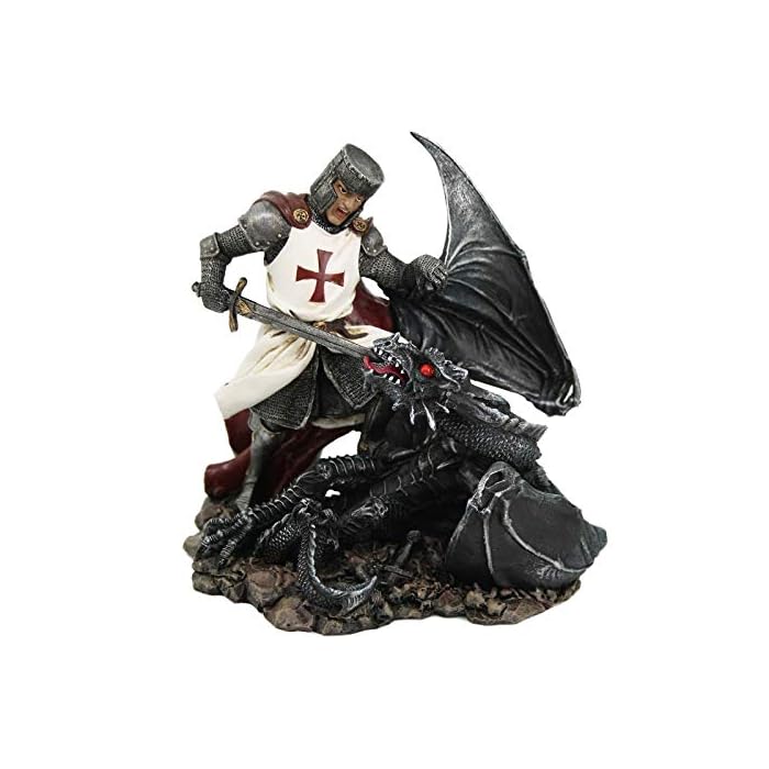 Buy Pacific Giftware The Crusader Knight Slaying Dragon Collectible ...