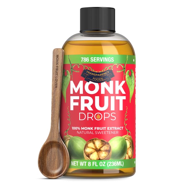 Amazon.com : 100% Pure Monk Fruit Extract (6 Drops = 1 Tsp of Sugar) Zero Calories, Non-GMO, No ...