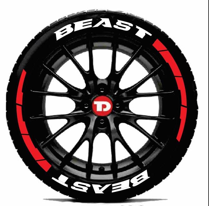 TYRE DECOR Tyre Sticker - Beast & Red Frst Free Arc (Stickers for 4 ...