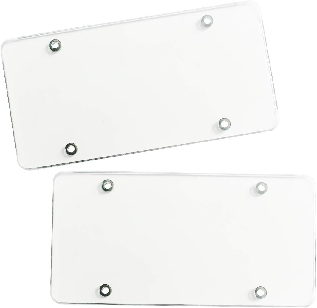 Amazon.com: ZONETECh Clear Unbreakable License Plate Shields 2-Pack ...