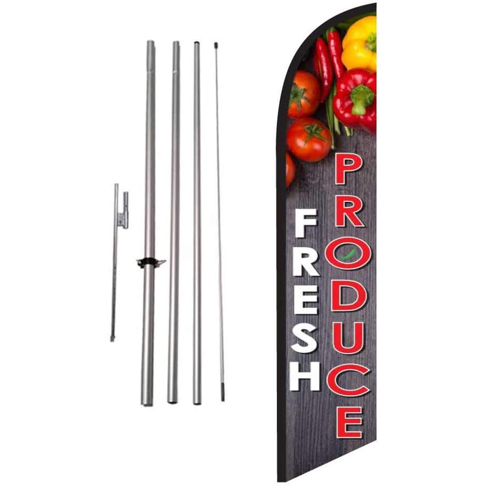 Snapklik.com : Fresh Produce Market Advertising Feather Banner Swooper ...