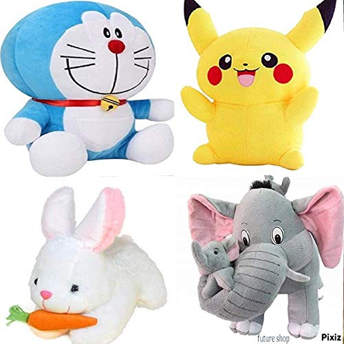 Buy R K Gift Gallery Elephant Soft Toy (Elephant 40 Cm, Doremon 30 Cm ...