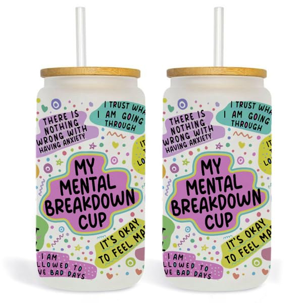Amazon.com | SPYRAMID Mental Health Tumbler Can Glass, My Mental ...
