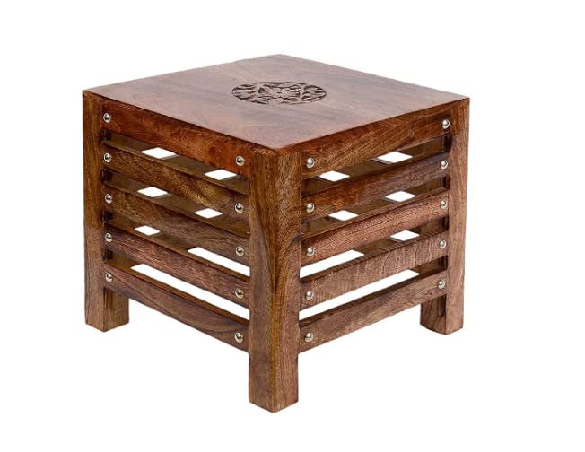 GETTABLE Collection Square Small Wooden Stool Table Solid Wood Best ...