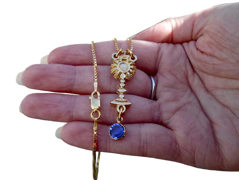 Amazon.com: Gold Tone Monstrance Necklace, Beautiful Gold-Plated 20 ...