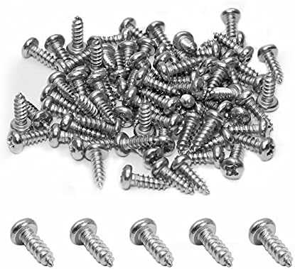 Amazon.com: 100pc. #2 x 1/2" Stainless Steel Phillips Round-Head Wood ...