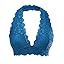 Floral Lace Halter Bras for Women Wirefree Unpadded Halter Bralette ...