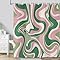 Amazon.com: MDUKOIN Sage Green Shower Curtain, Aesthetic 70s Abstract Wavy Swirl Bath Curtain ...