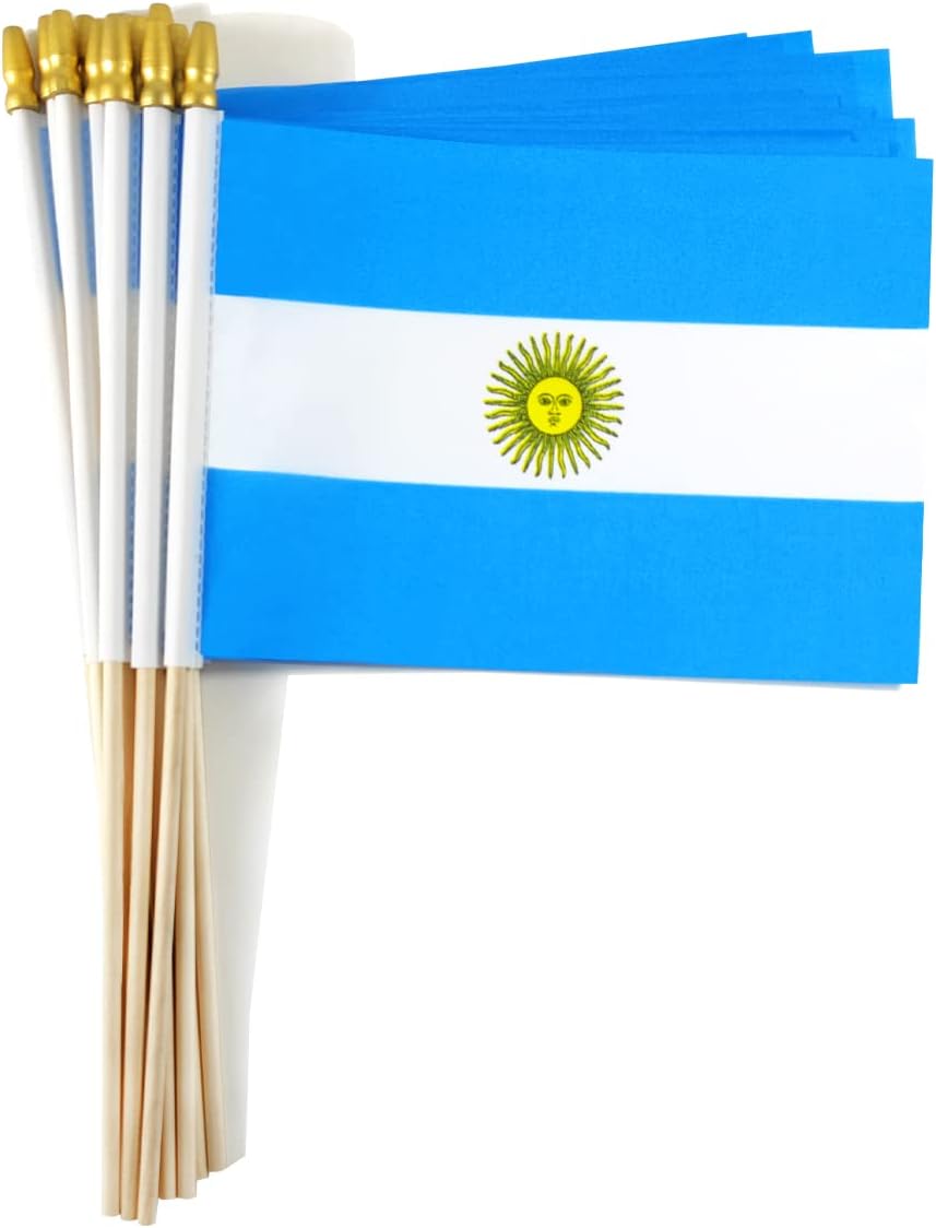 Amazon.com : TSMD Argentina Stick Flag Argentine Small Mini Hand Held ...