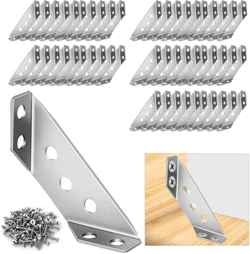 Amazon.com: 50Pcs Universal Stainless Steel Furniture Corner Connector ...