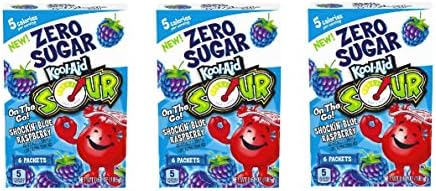 Amazon.com : Kool-Aid Zero Sugar Sours Shockin' Blue Raspberry Flavored ...