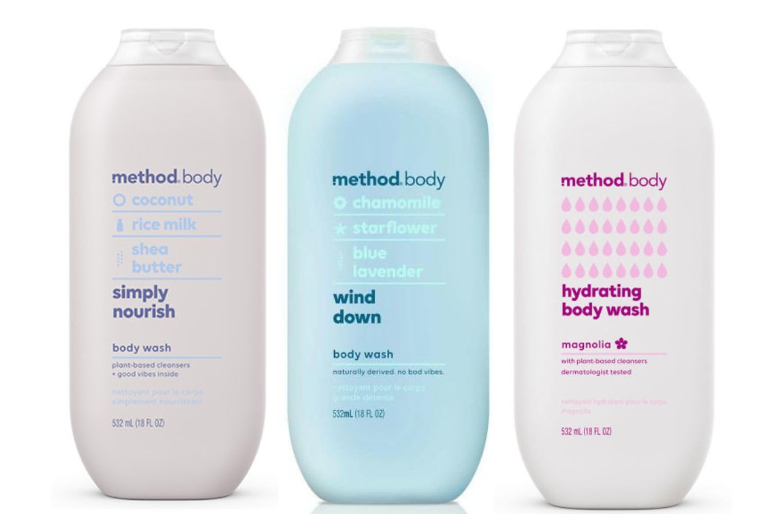 Amazon.com : Method Body Wash Variety Pack - 3 Scents - Simply Nourish ...