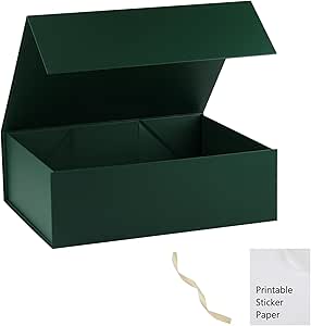 MUMUPACK Green Gift Box,10x7.3x3.5 Gift Boxes With Lids For Presents Includes Ribbon And Diy ...