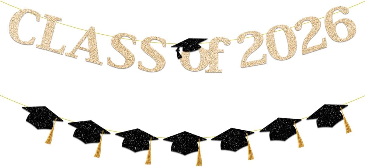Amazon.com: ANFEST Class of 2026 Graduation Banner, Pre-Assembled Grad ...