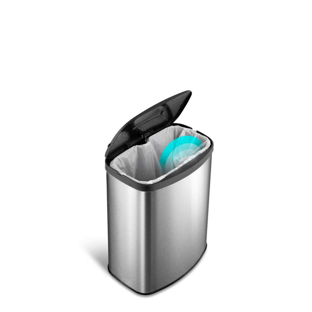 Buy Ninestars 8l Stainless Silver Steel Slim Rectangular Infrared Motion Sensor Rubbish Waste ...