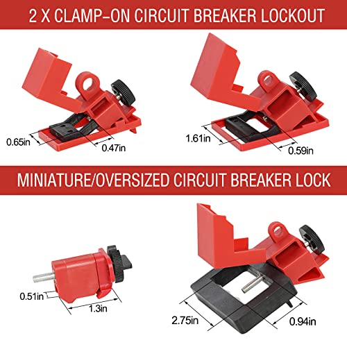 Snapklik.com : Electrical Lockout Tagout Kit, Clamp-On Circuit Breaker ...
