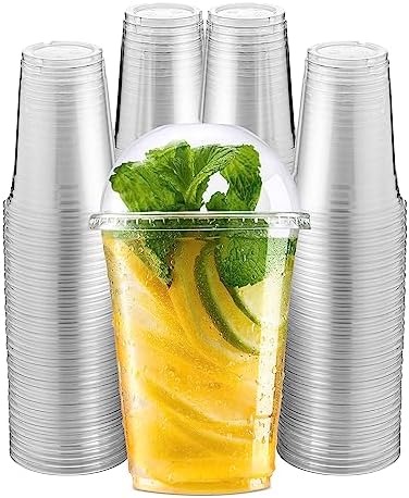 Amazon.com: Green Direct Clear Plastic Cups With Lids | 16 oz. Clear ...