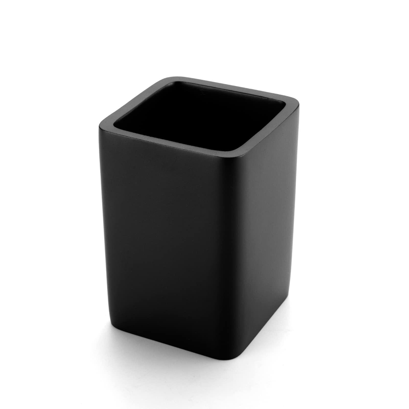 Ximlike Tumbler Cup Matte Black for Bathroom, Square Toothbrush Holder ...
