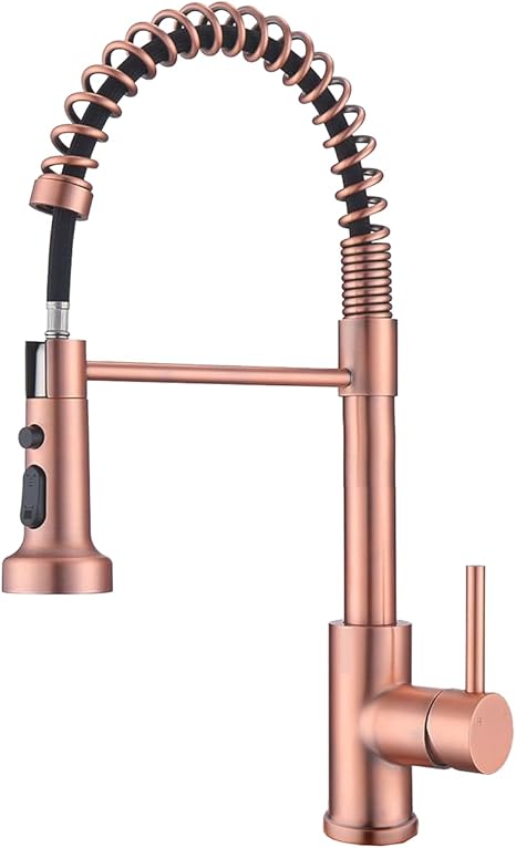 MIFULY Copper Kitchen Tap, Kitchen Tap with Pull Out Sprayer ...