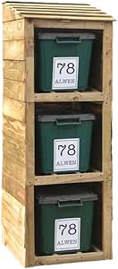 HNP Recycle Box Storage, Bin and Recycling Store for 3 Bins with 3-Free ...