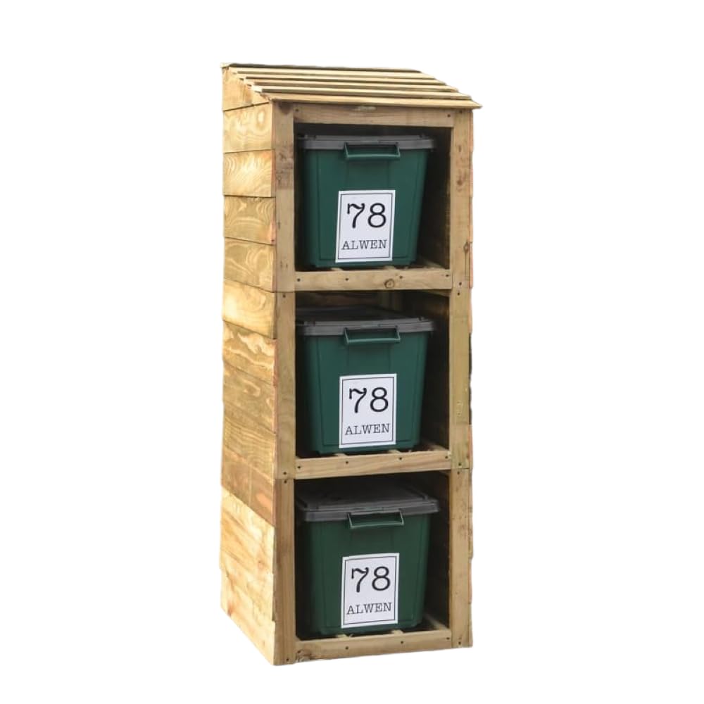 HNP Recycle Box Storage, Bin and Recycling Store for 3 Bins with 3-Free ...