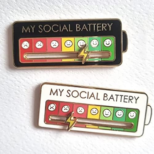 Amazon.com: 2PCS Social Battery Pin - My Social Battery Creative Lapel ...