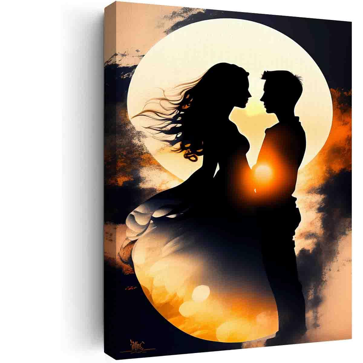 Lovers Embrace Silhouette