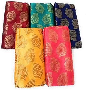 KESARINANDAN Fashion Multicolor Unstitched Blouse Materials 1 meters ...