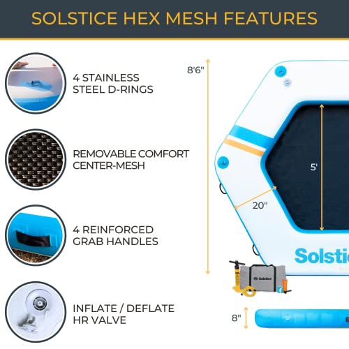 Snapklik.com : SOLSTICE ORIGINAL Floating Inflatable Dock Float W/ Mesh ...