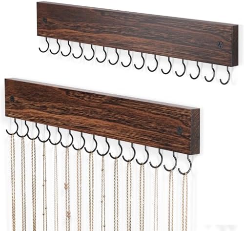 Amazon.com: KALIONE Necklace Holder Wall Mounted, Hanging Necklace ...