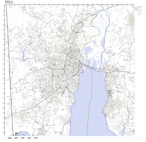 Amazon.com : Mobile, AL ZIP Code Map Laminated : Prints : Office Products