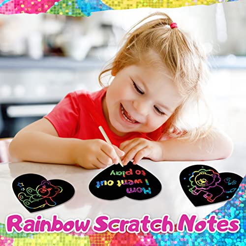 Snapklik.com : Scratch Art Mini Notes Kids - 160 Heart Holographic ...