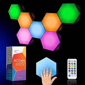 HEXlights Sensory Lights for Kids - 7pk Touch Hexagon Lights, Remote ...