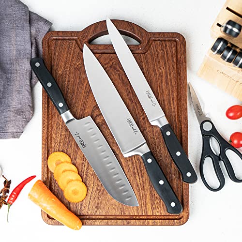 Emon and Co. Gourmet Kitchen Knife Block Set Professional Knife Block ...
