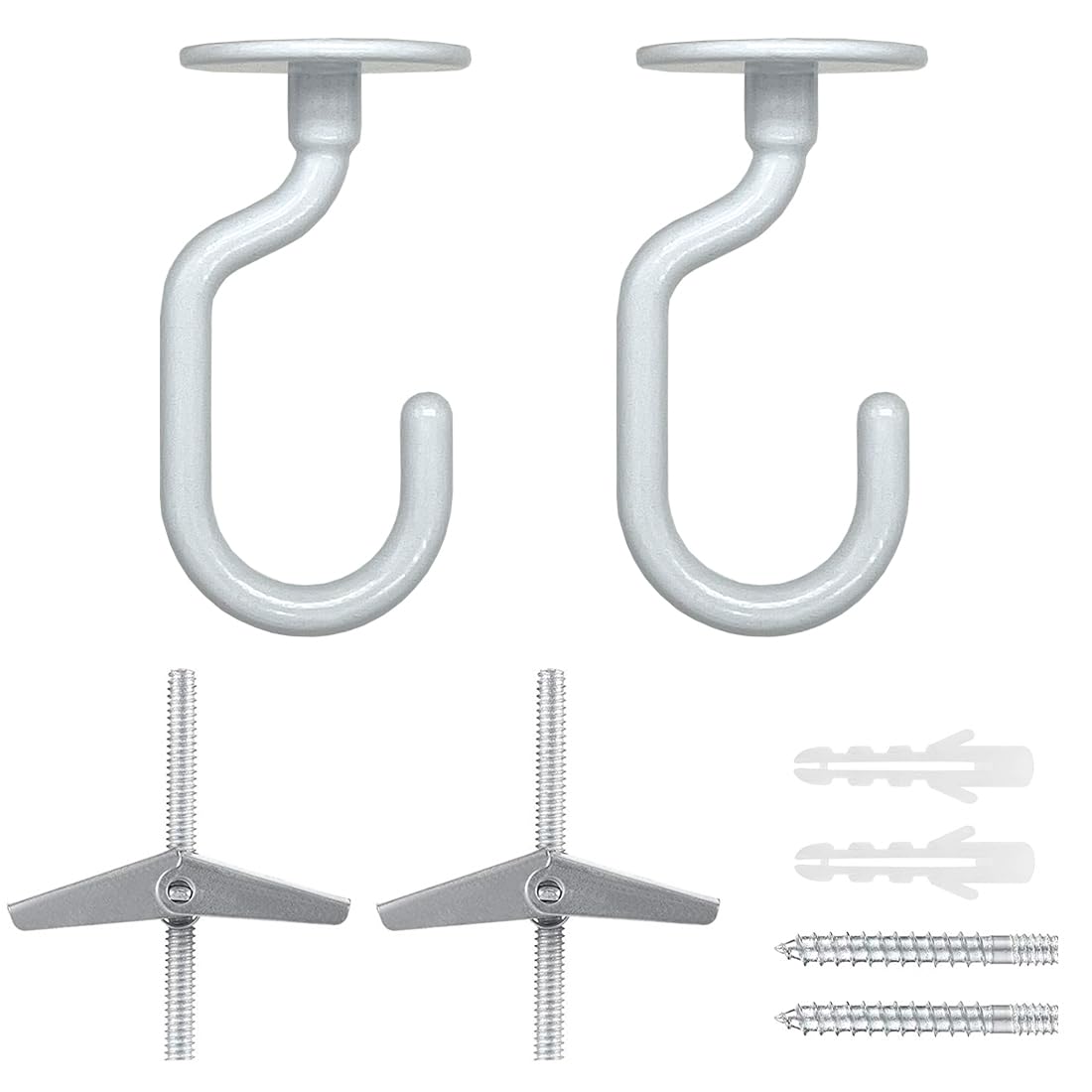 Amazon.com: Evsteluo 2 Sets Large Swag Ceiling Hooks Heavy Duty Swag ...