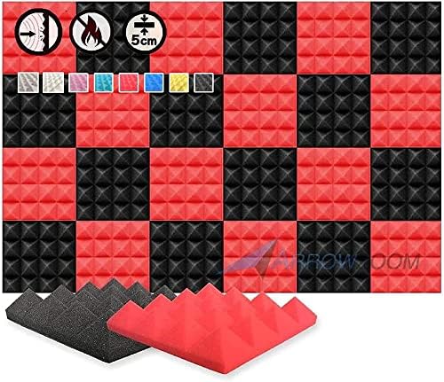 Arrowzoom 24 Acoustic Panels Pyramid Sound Absorbing Treatment Tiles ...