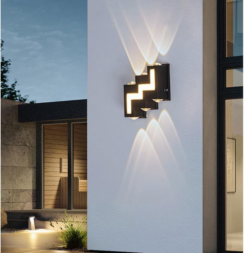 CITRA 7 LED Outdoor Black Wall Lamp Up and Down Wall Light Waterproof ...