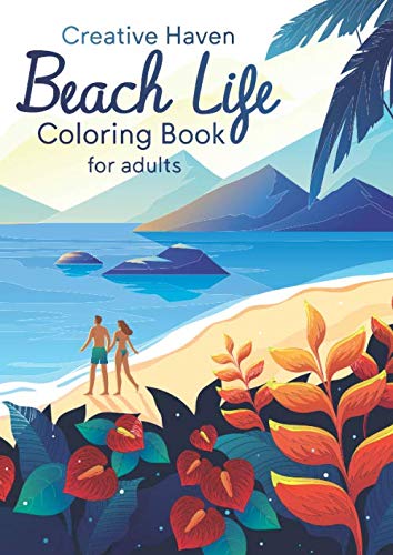 Creative Haven Beach Life Coloring Book for adults: A4 white 50 papers ...
