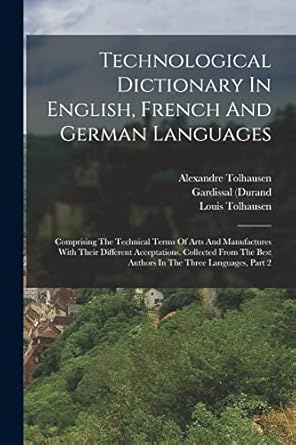 Buy Technological Dictionary In English, French And German Languages ...