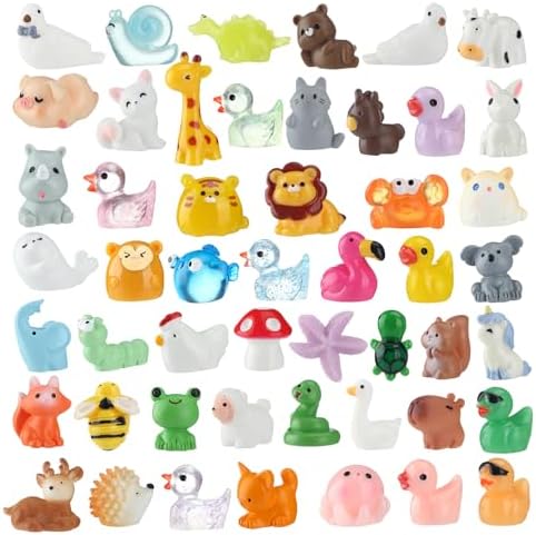 Amazon.com: 30 Pcs Cute Mini Animals Figurines, Tiny Resin Wild Animals ...