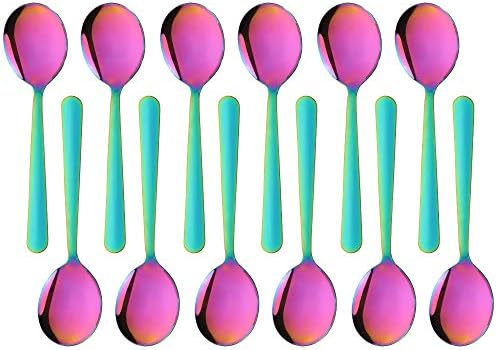 Amazon.com: Zicome Stainless Steel Round Table Soup Spoons, Set of 10 ...